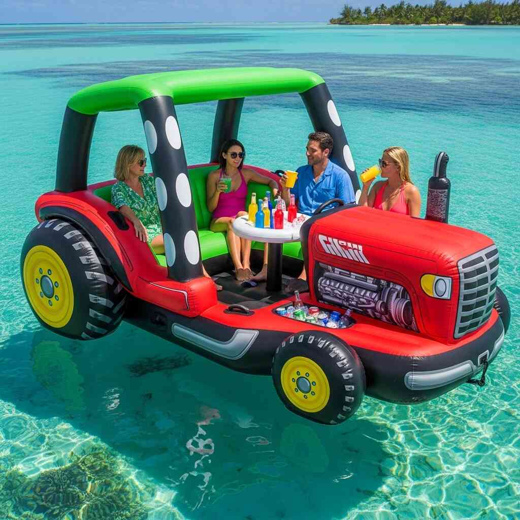 Giant Inflatable Tractor Water Float – Stand Out on the Lake - Creative ...