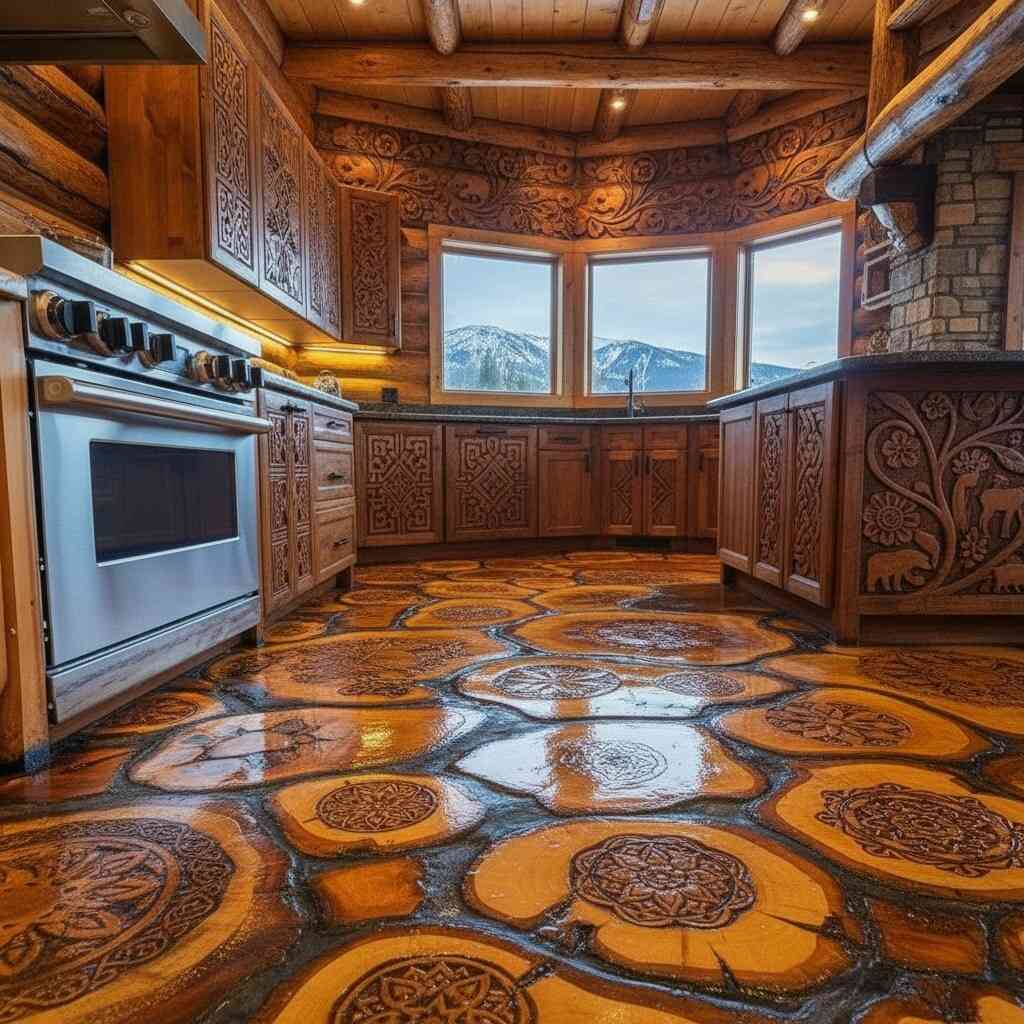The Art of Incredible Log End and Epoxy Flooring Design - Creative Designs