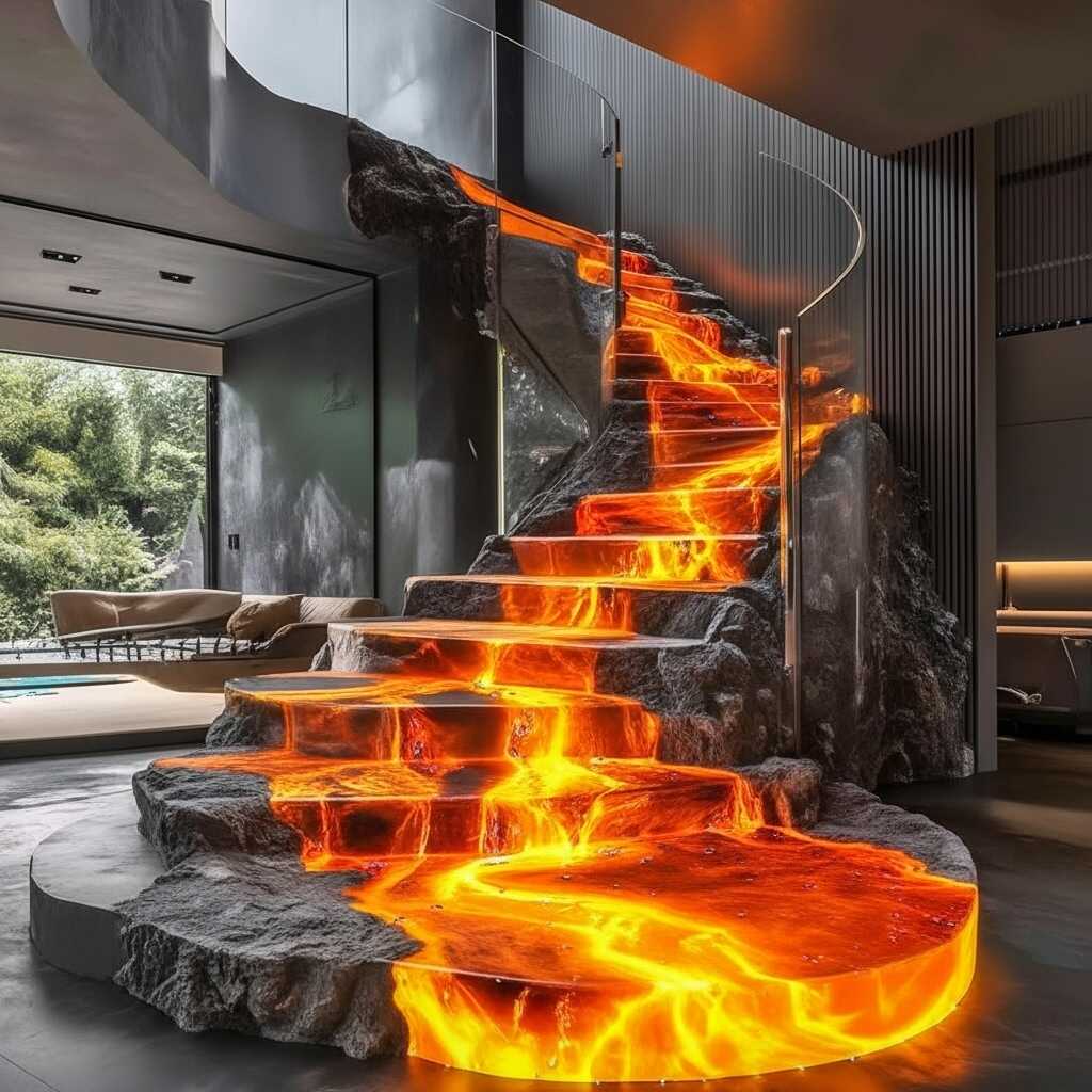 Lava Inspired Staircase Ideas That Bring Volcanic Drama Indoors ...