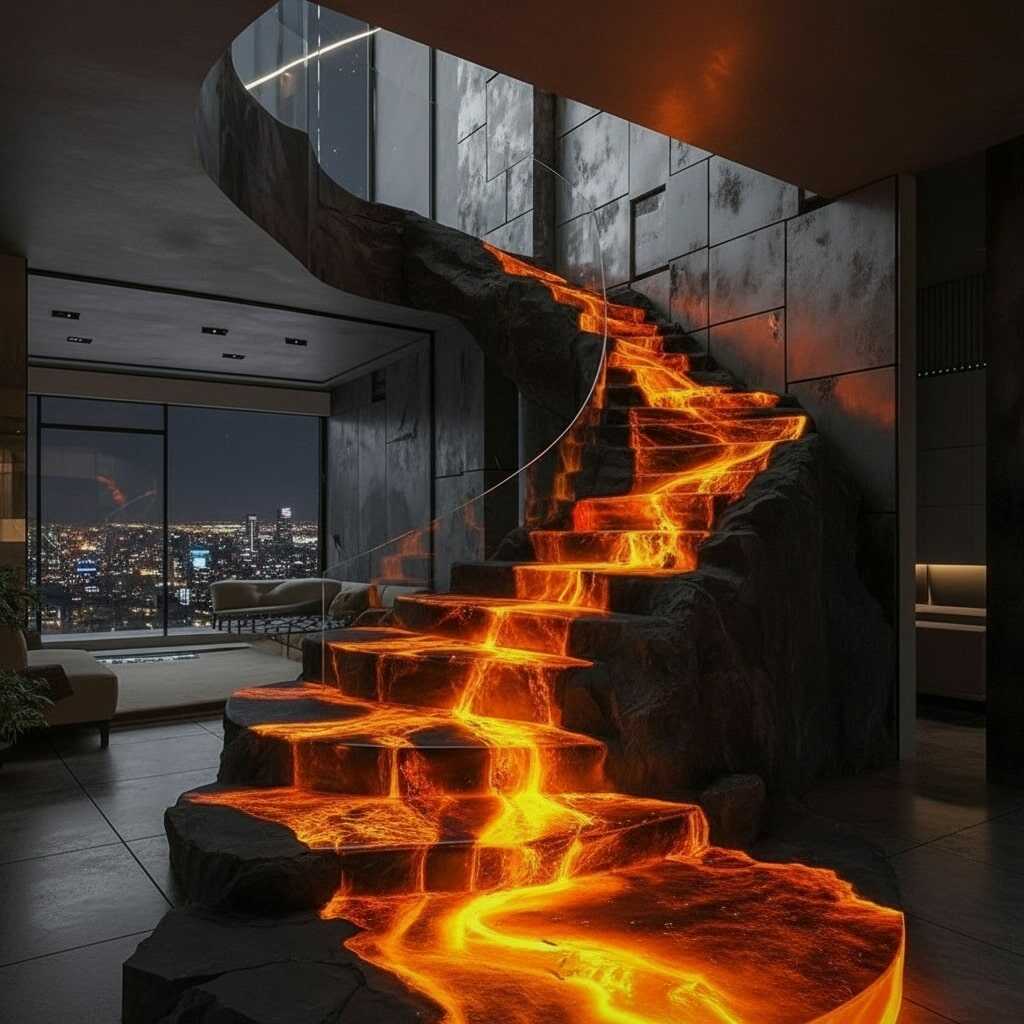 Lava Inspired Staircase Ideas That Bring Volcanic Drama Indoors ...