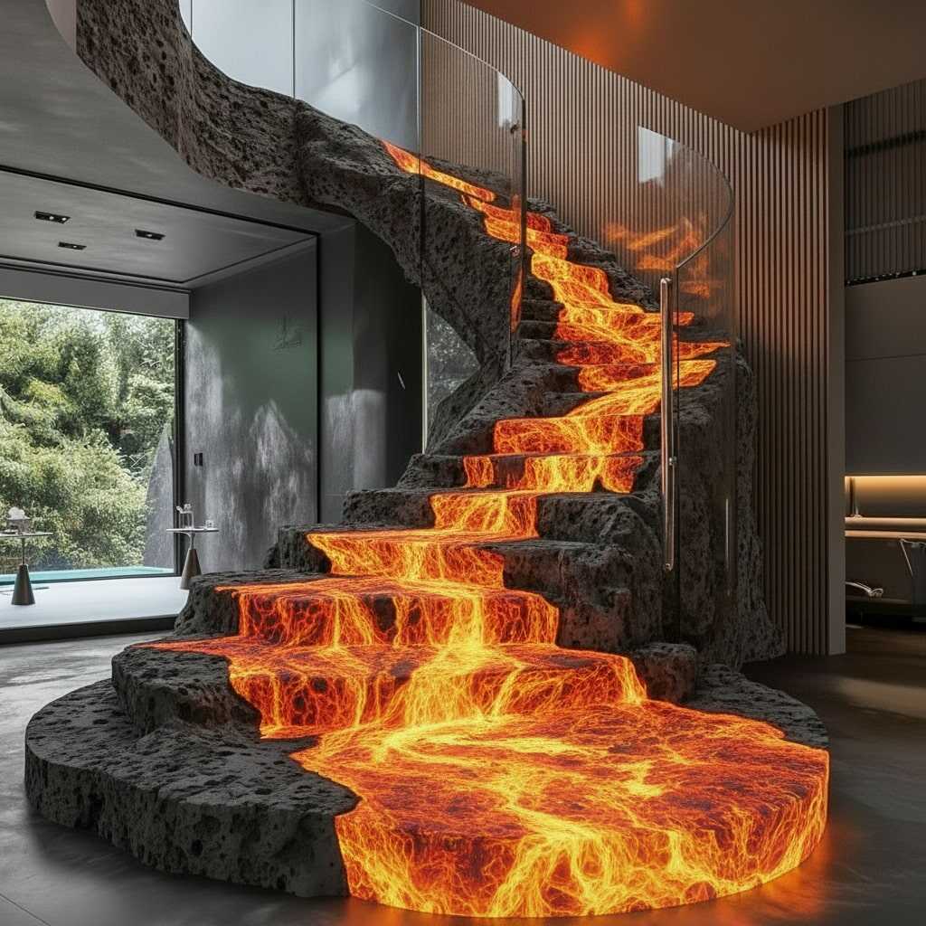 Lava Inspired Staircase Ideas That Bring Volcanic Drama Indoors ...