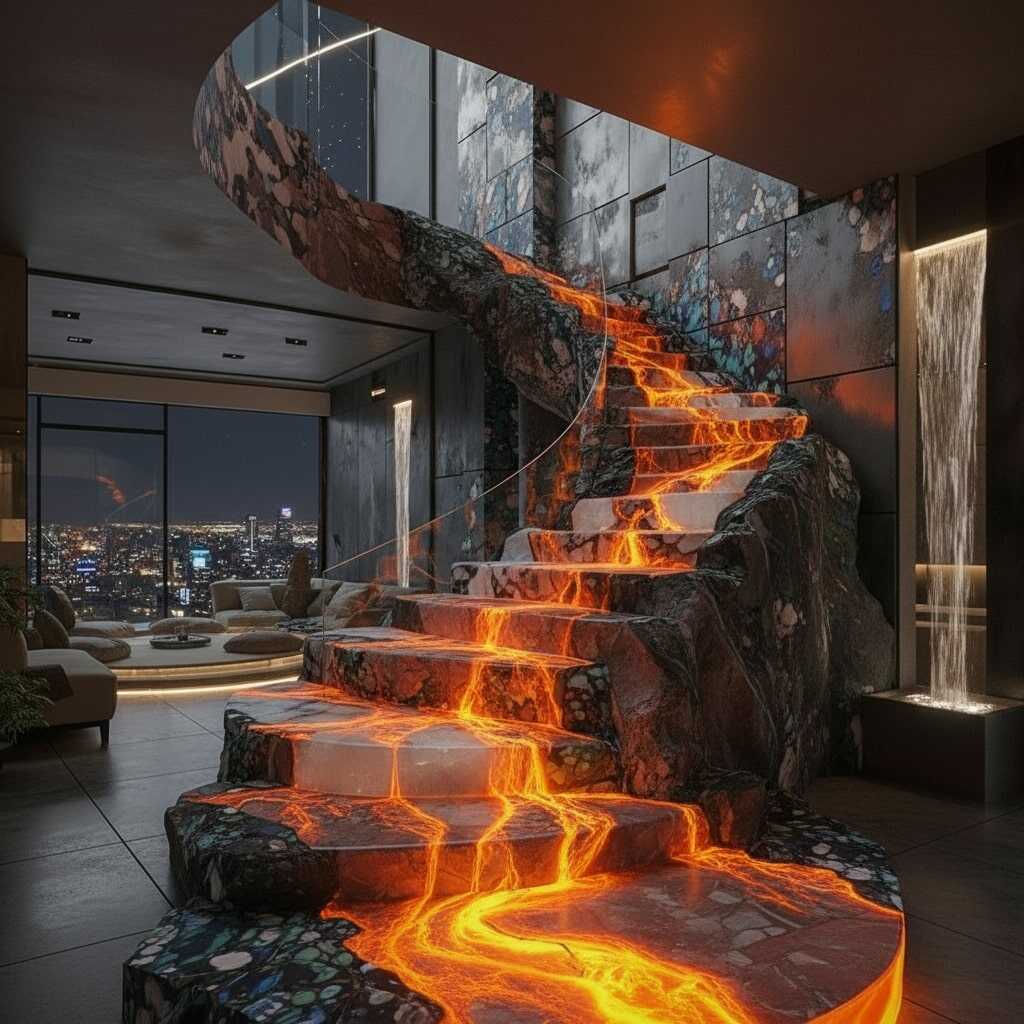 Lava Inspired Staircase Ideas That Bring Volcanic Drama Indoors ...