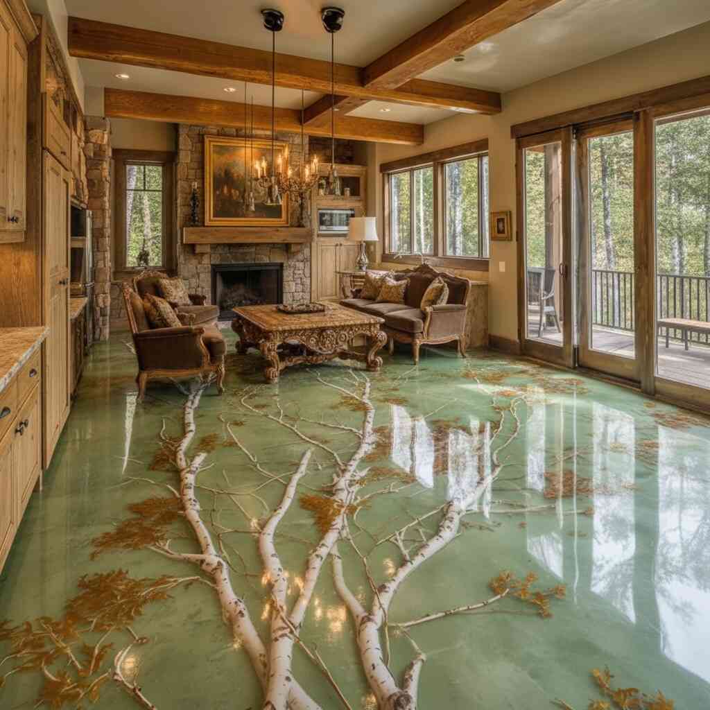 How Birch Tree Epoxy Shaped Flooring Transforms Indoor Spaces with ...