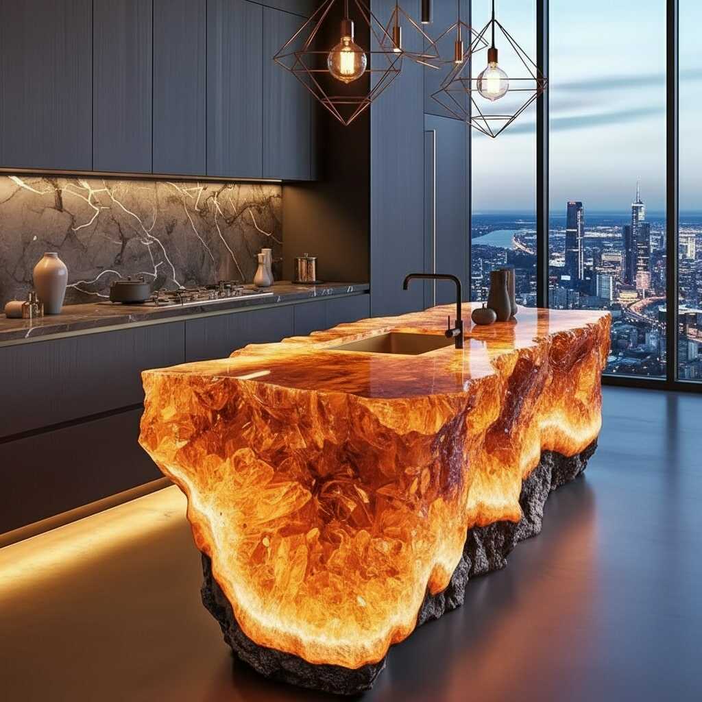 Crystal Shaped Kitchen Island: A Modern Fusion of Geometry and ...
