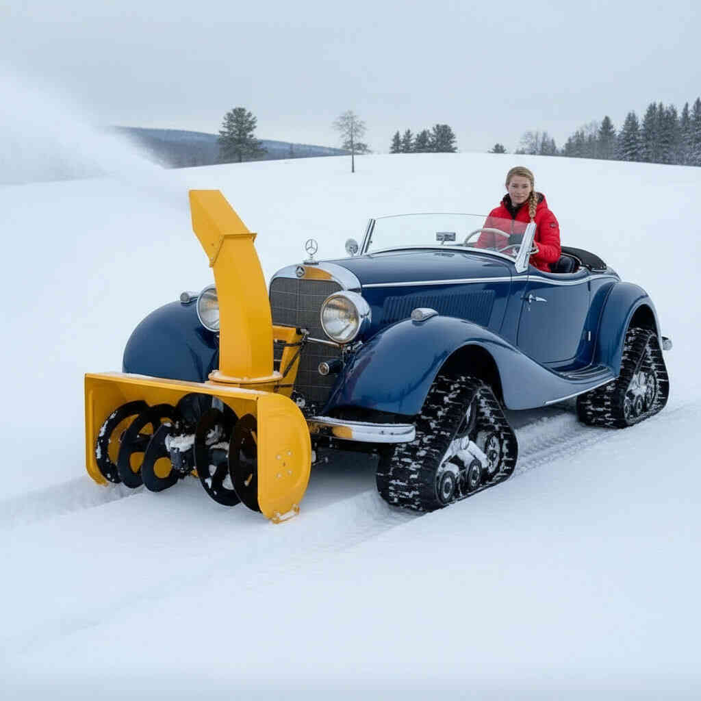 How Classic Car Themed Snowblower Tamed Winter Roads - Creative Designs