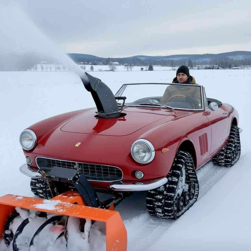 How Classic Car Themed Snowblower Tamed Winter Roads - Creative Designs