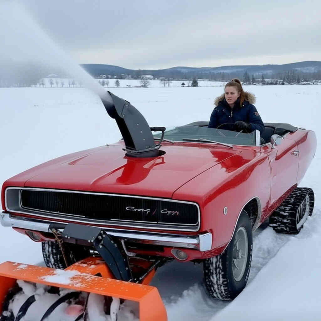 How Classic Car Themed Snowblower Tamed Winter Roads - Creative Designs